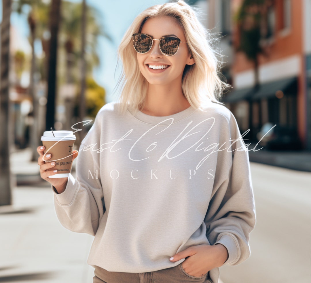 Bella Canvas Heather Dust 3945 Mockup, Bella Canvas Sweatshirt Mock ...