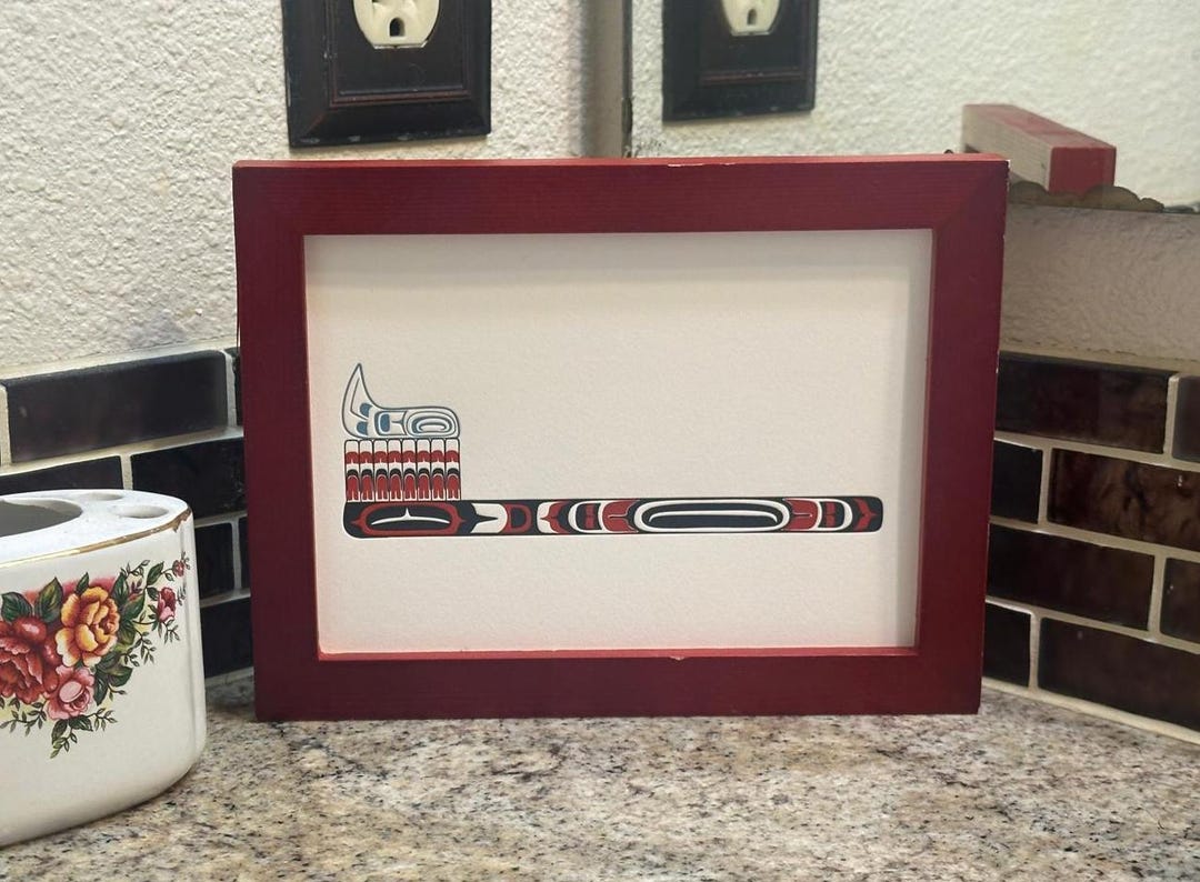 Coast Salish Native Style Toothbrush 5"x7" Letterpress Print - Etsy