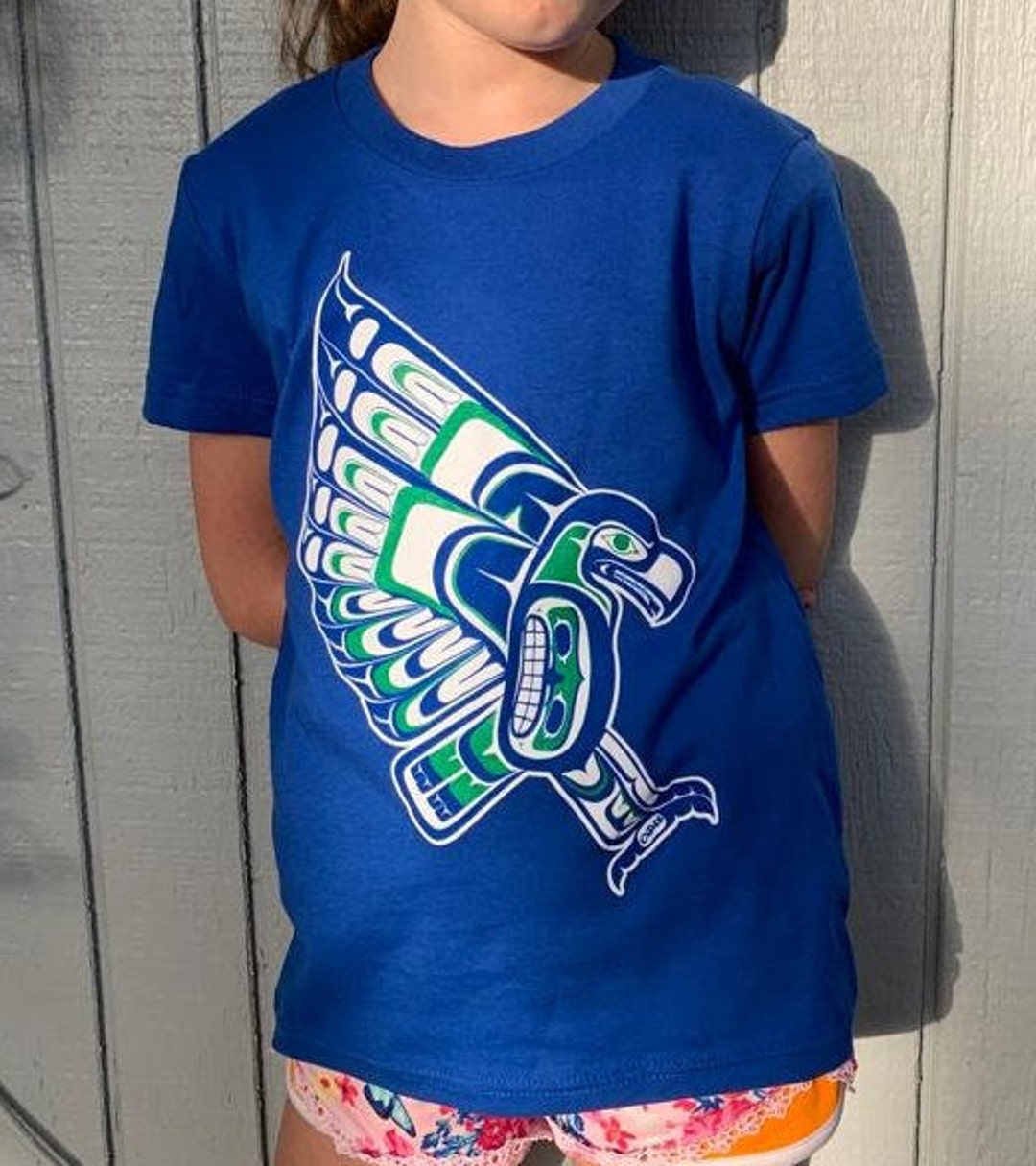 Kids Coast Salish Native Seattle Seahawk T-shirt - Etsy