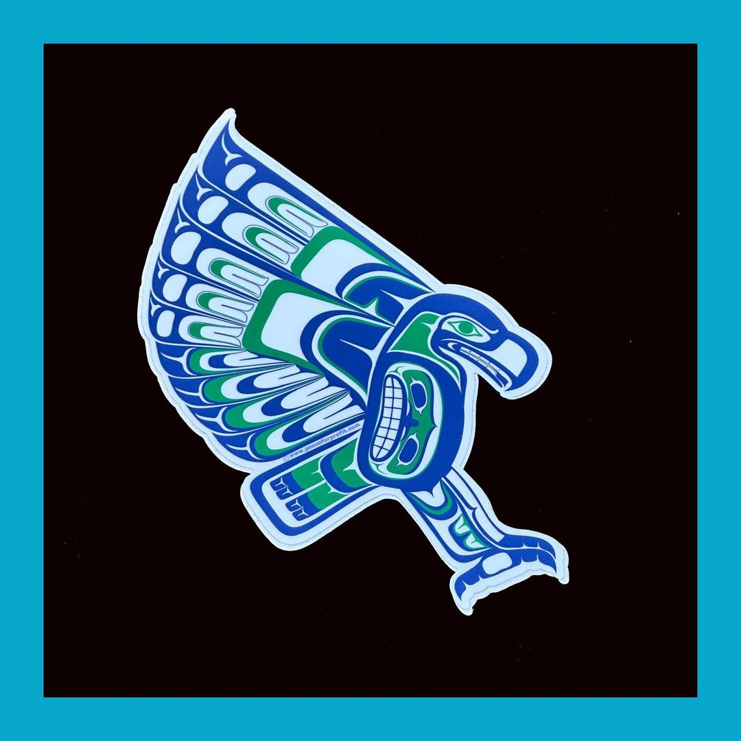 Native American Style Seattle Seahawk Vinyl Sticker Decal Duwamish ...