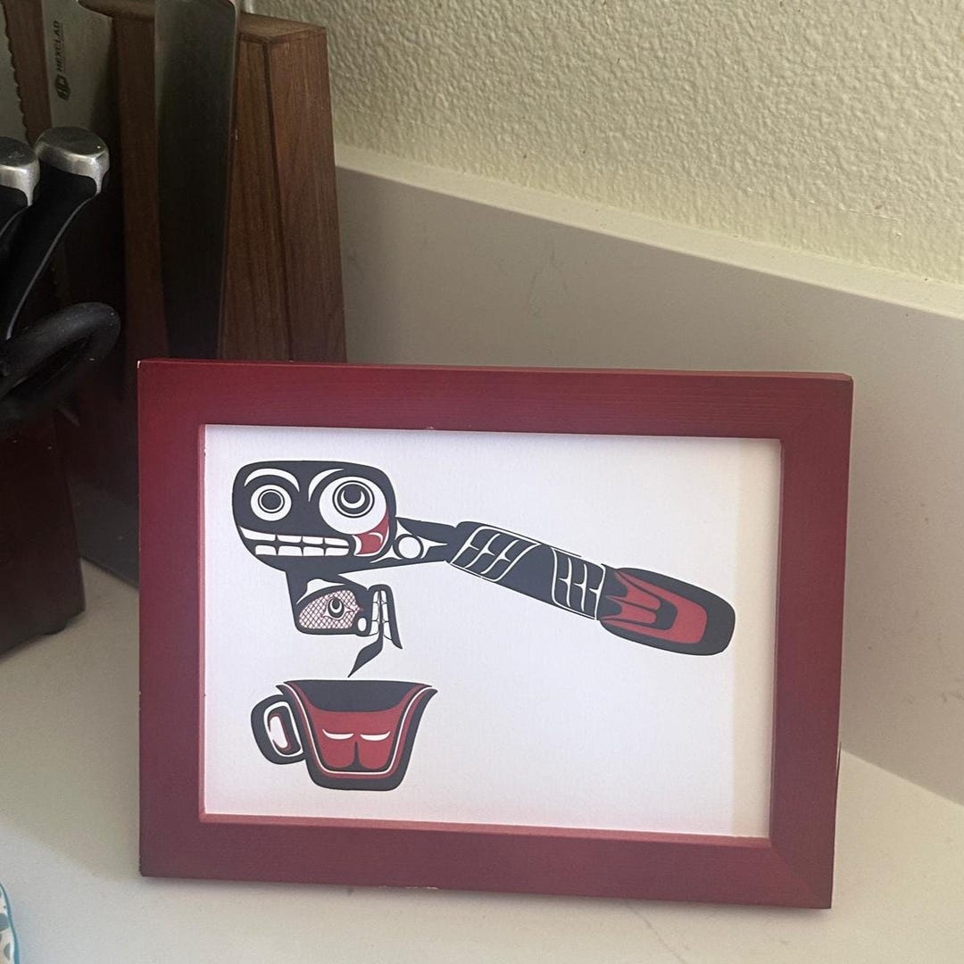 Coast Salish Native Style Coffee Espresso 5"x7" Letterpress Print - Etsy