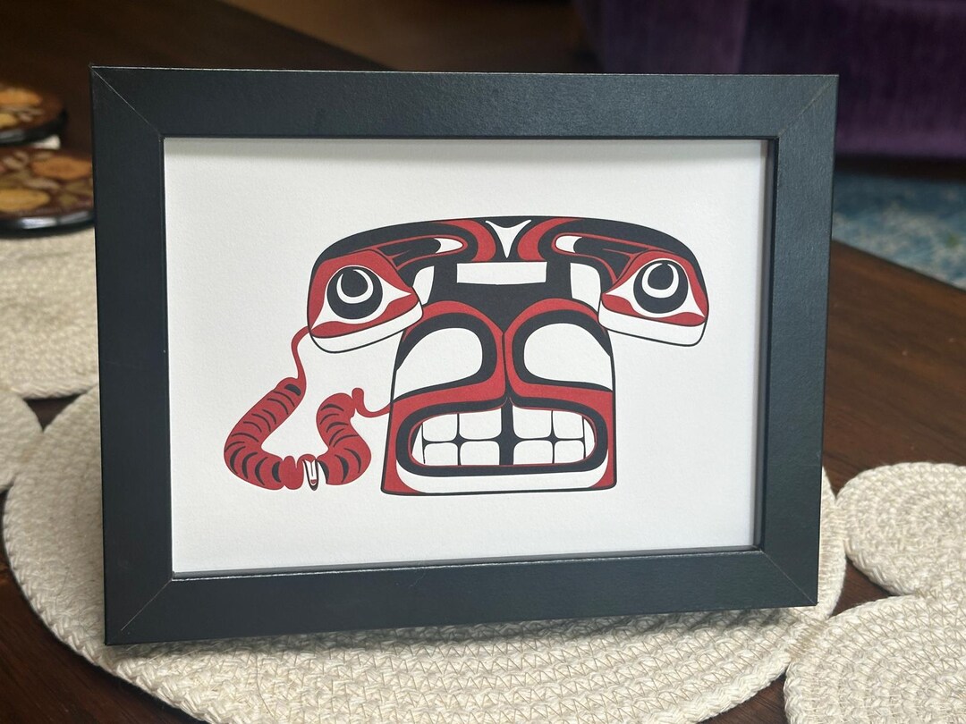 Coast Salish Native Style Rotary Telephone 5"x7" Letterpress Print - Etsy