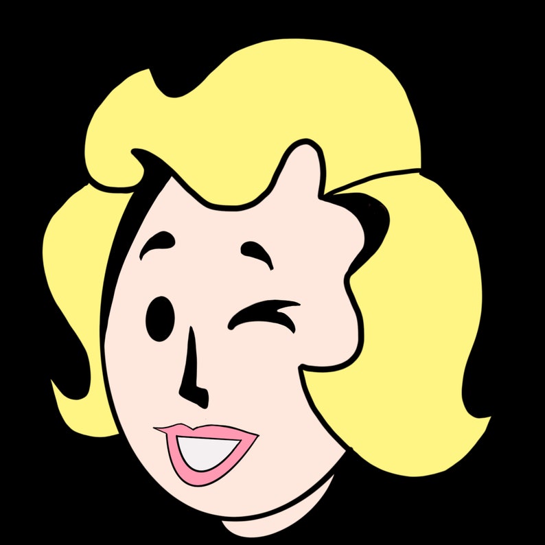 Fallout Vault Girl Winking Emote Sticker - Etsy