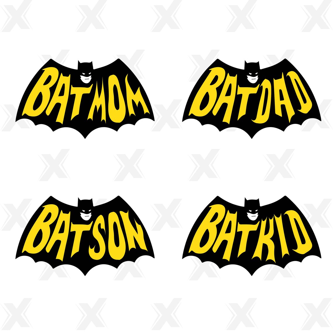 Batdad Batmom Batson Batkid Batman Family SVG PNG DXF | Etsy