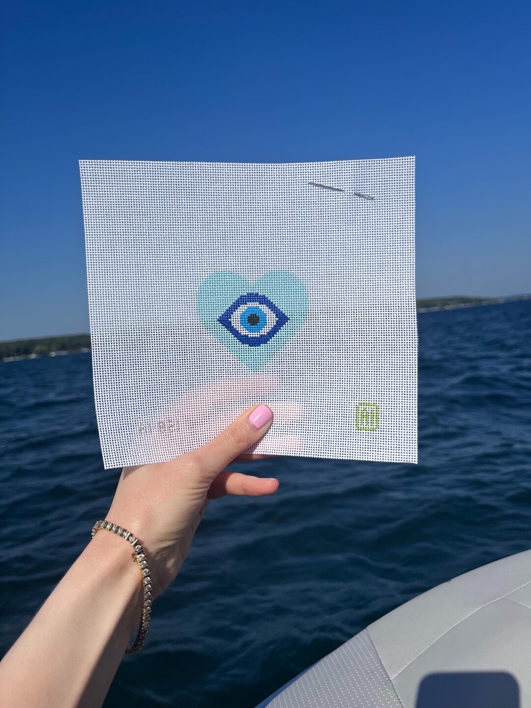 Heart Evil Eye Needlepoint Canvas - Etsy