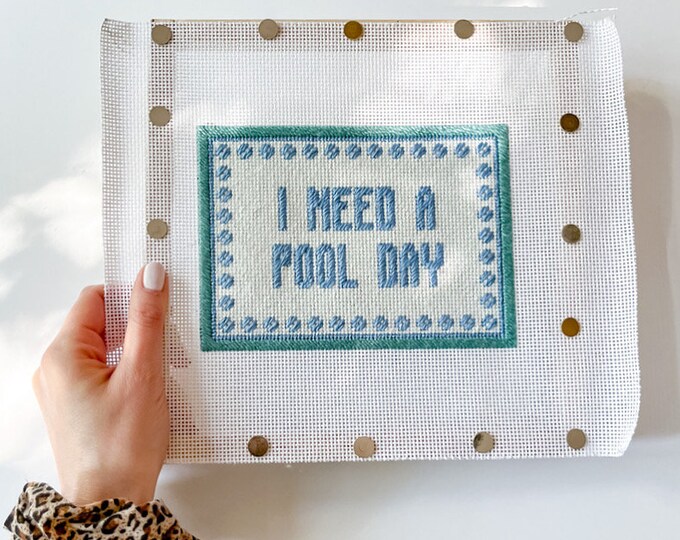 I Need A Pool Day Needlepoint Canvas - Etsy