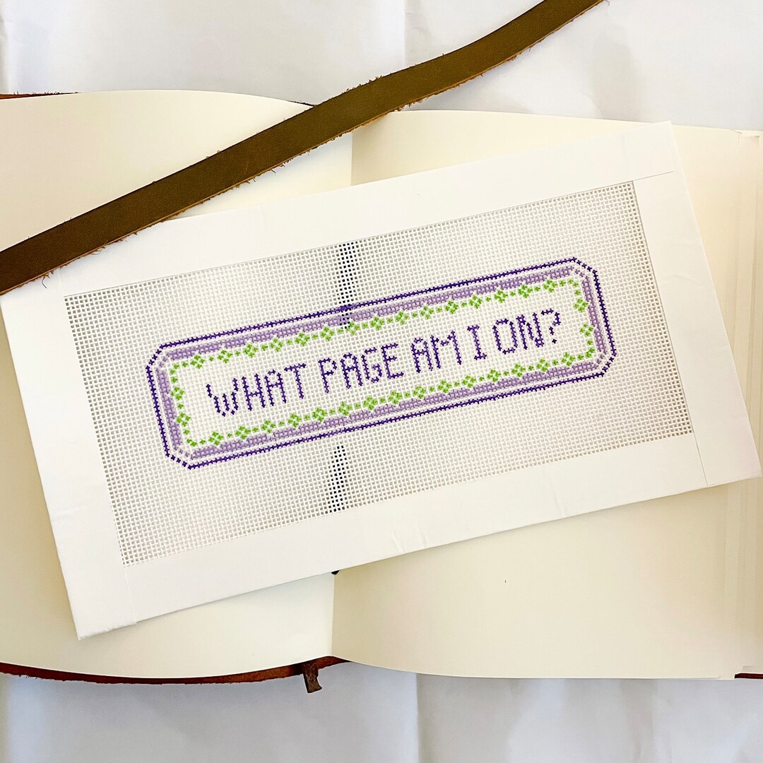What Page Am I on Bookmark Needlepoint Canvas - Etsy