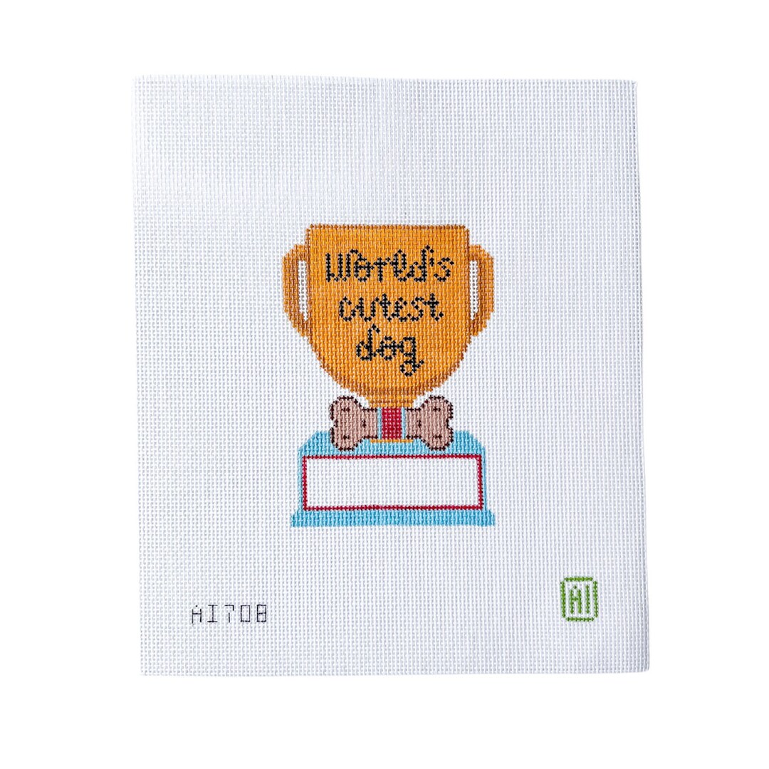 Worlds Cutest Dog Trophy Needlepoint Canvas - Etsy