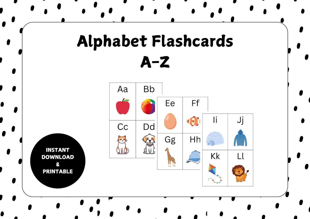 Printable Alphabet Flashcards - Etsy