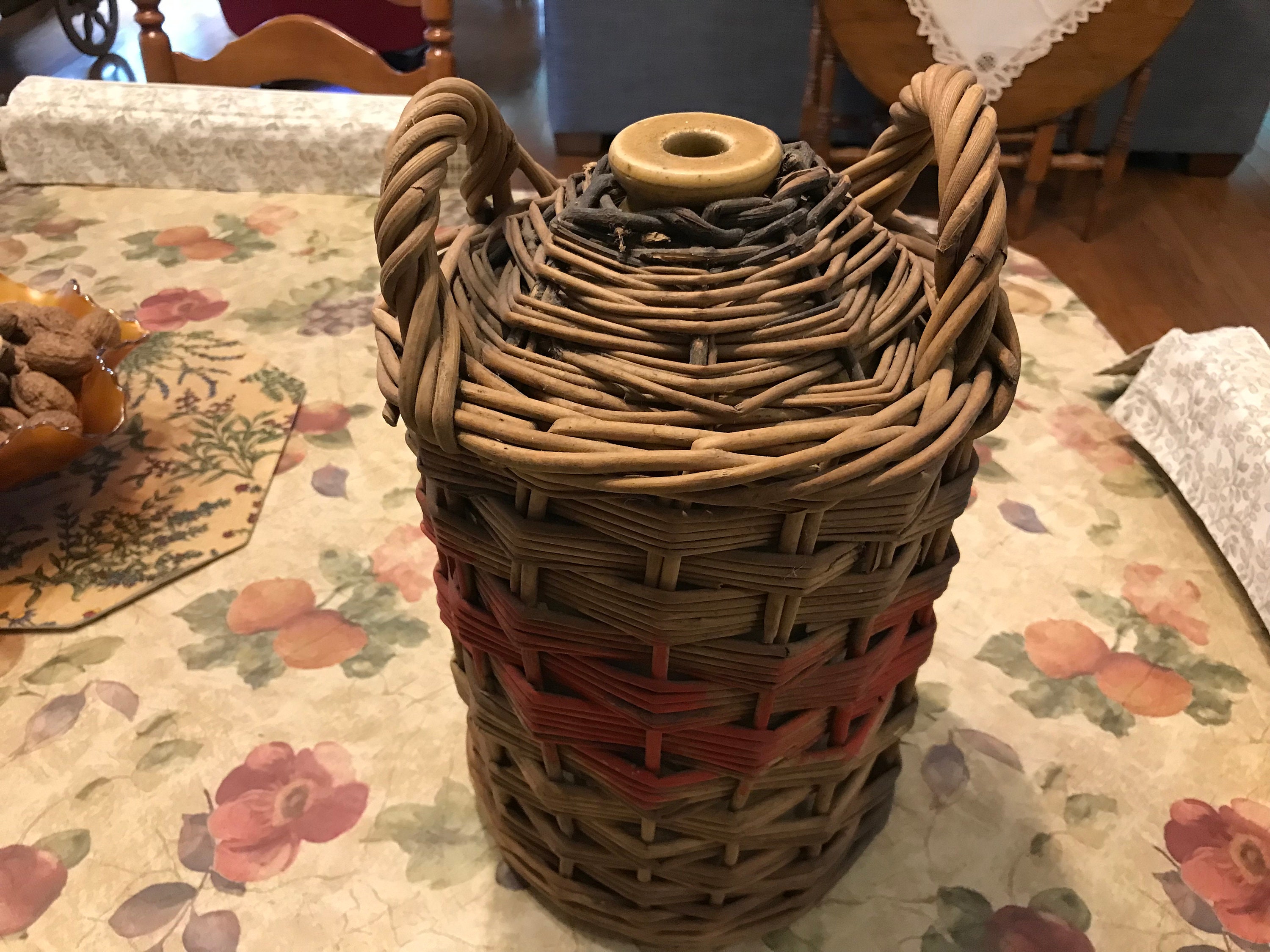 Wicker Stoneware Jug,navy Rum/crock/british/cdn.,british Navy Imperial ...