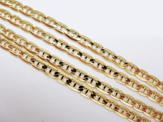 14K Vintage Italian Chain, Solid Gold, Anchor Chain,1… - Gem