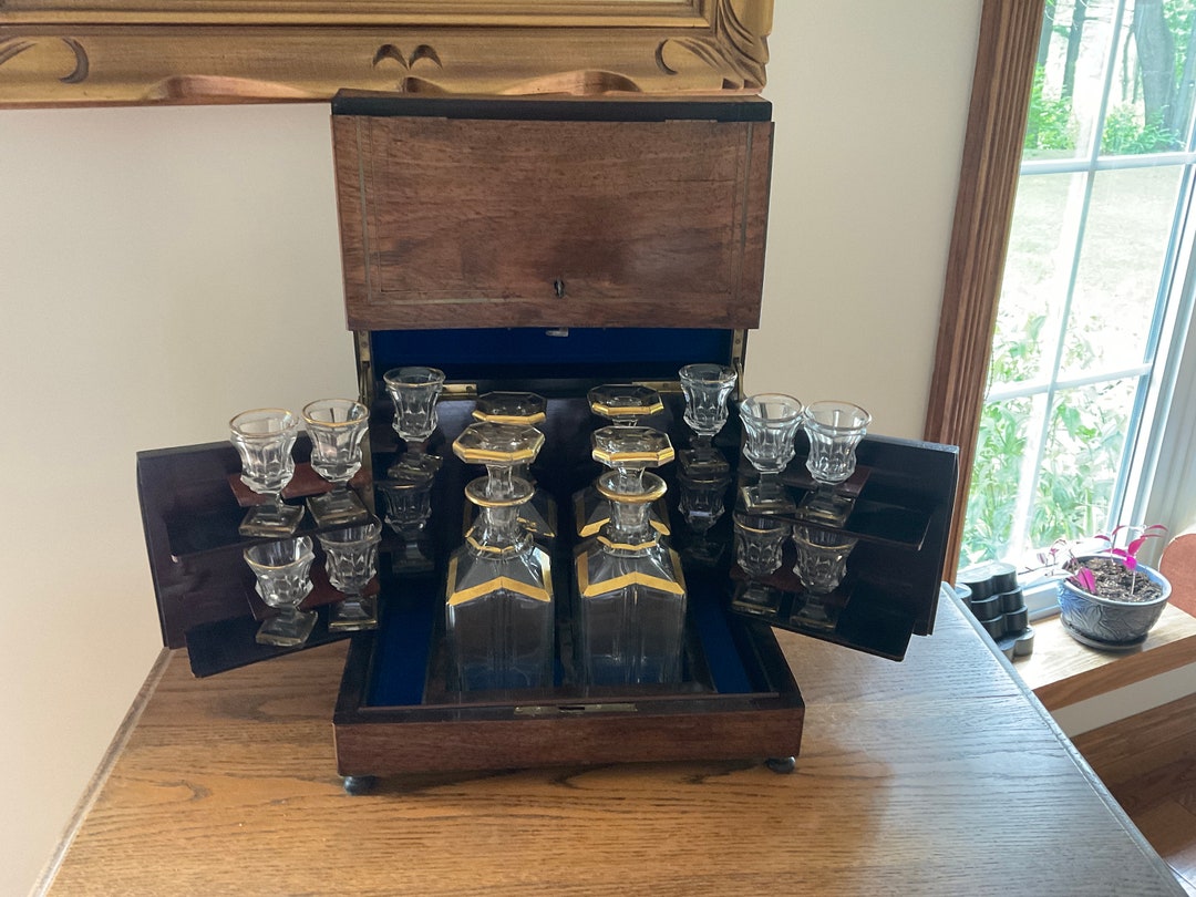 Antique Napoleonic Tantulus, Decanter and Glasses Tantulus, Antique ...