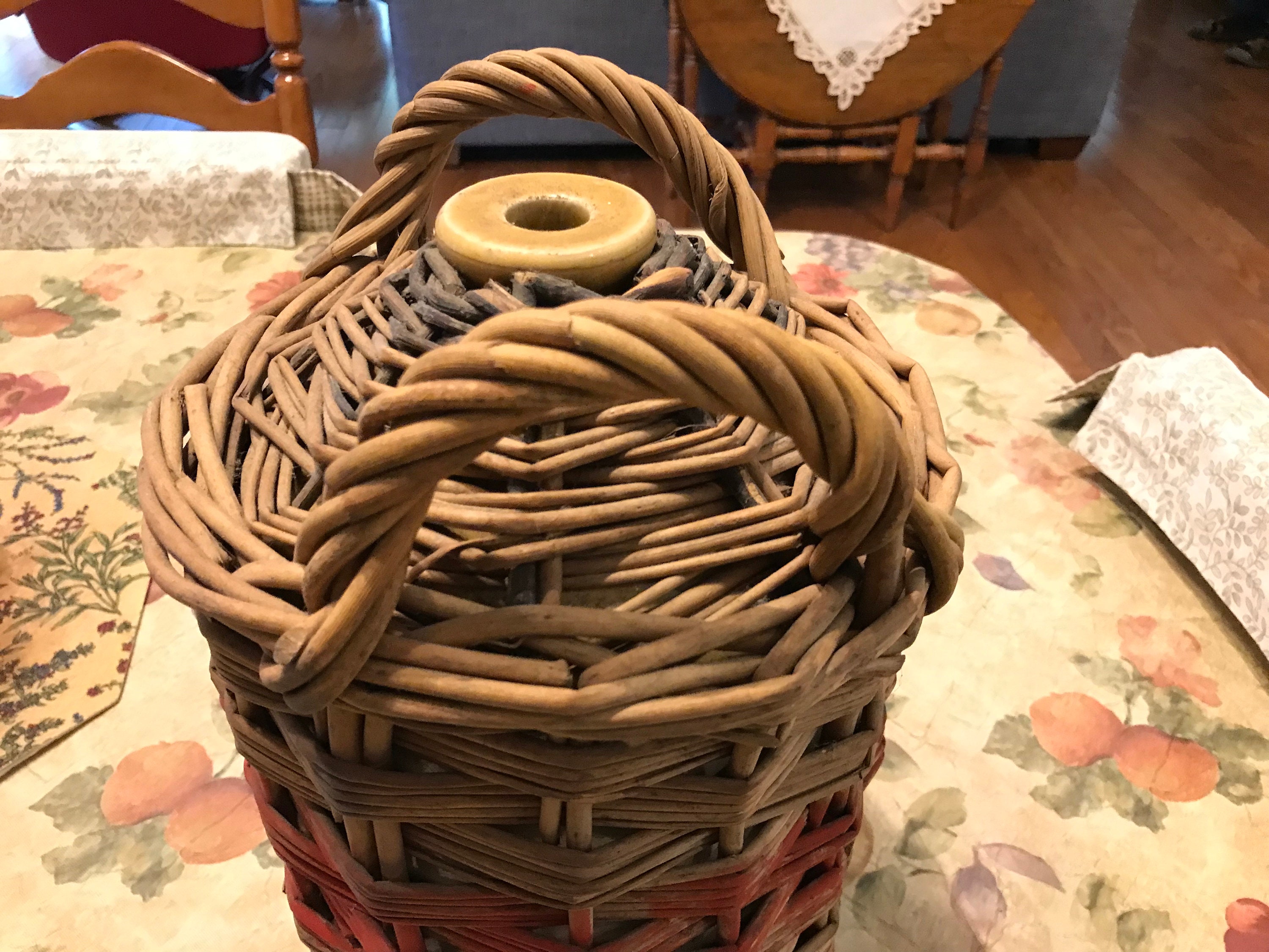 Wicker Stoneware Jug,navy Rum/crock/british/cdn.,british Navy Imperial ...