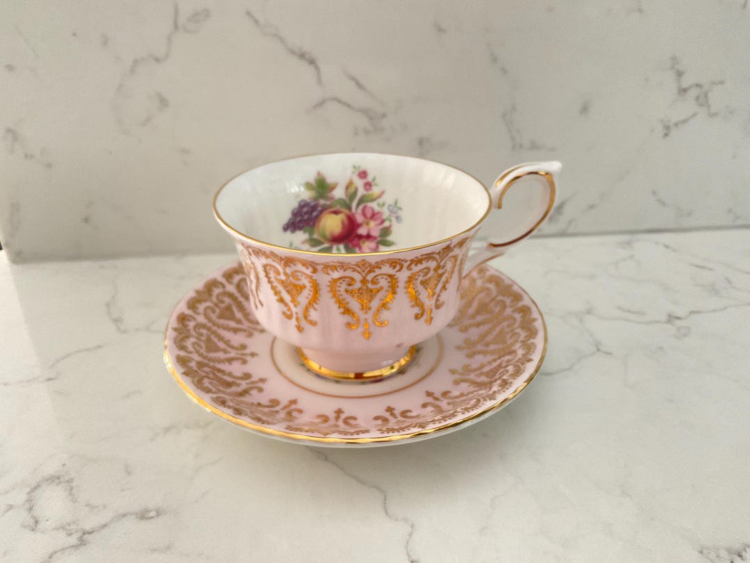 Vintage Paragon Cup and Saucer, Paragon Pink and Gold Cup and Saucer ...