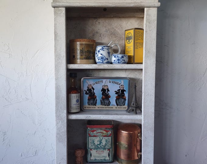 Rustic Neo-classical White Wall Shelf Made to Look Like a 19th Century ...