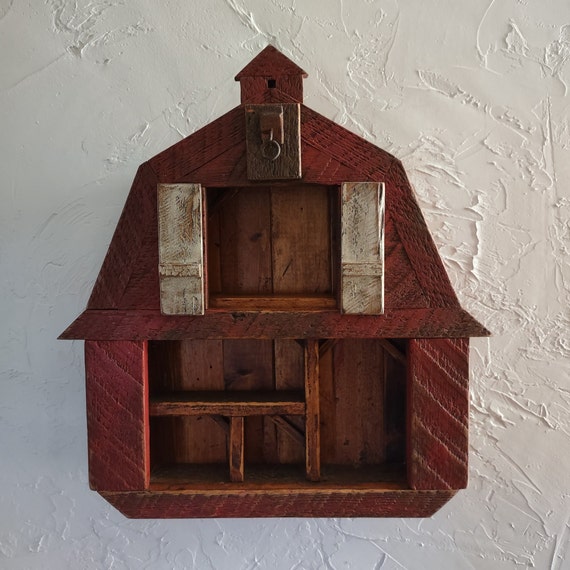 Red Barn Display Shelf and Curio. - Etsy