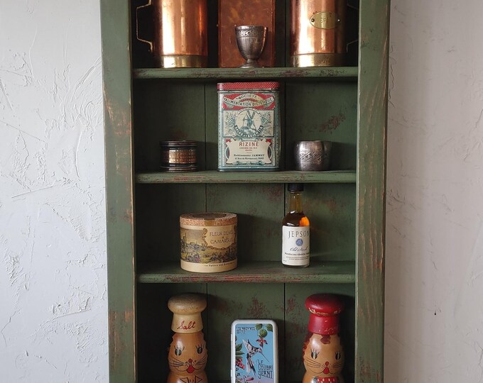 Rustic Green Wall Shelf - Etsy