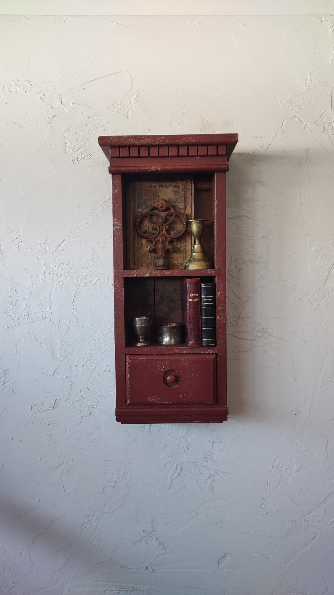 Rustic Aged Chimney Shelf With a Drawer. - Etsy