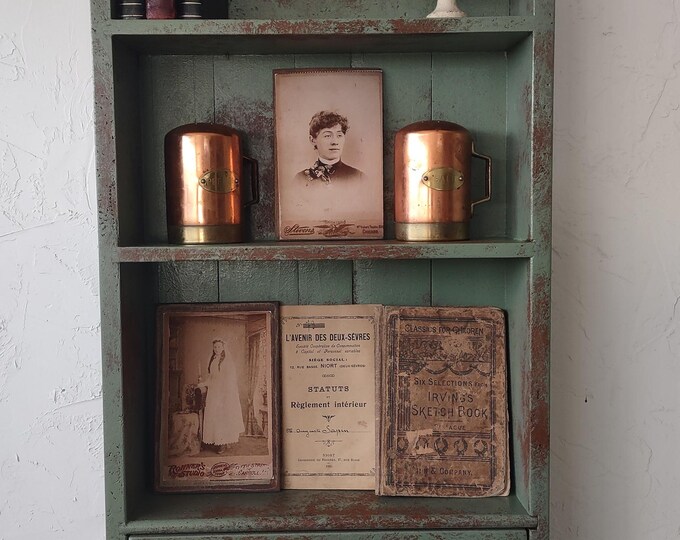 Rustic Green Wall Shelf Made to Look Antique. - Etsy