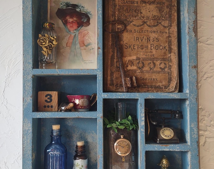 Rustic Display Shelf Curio Made to Look Like an Old, Rescued Antique ...