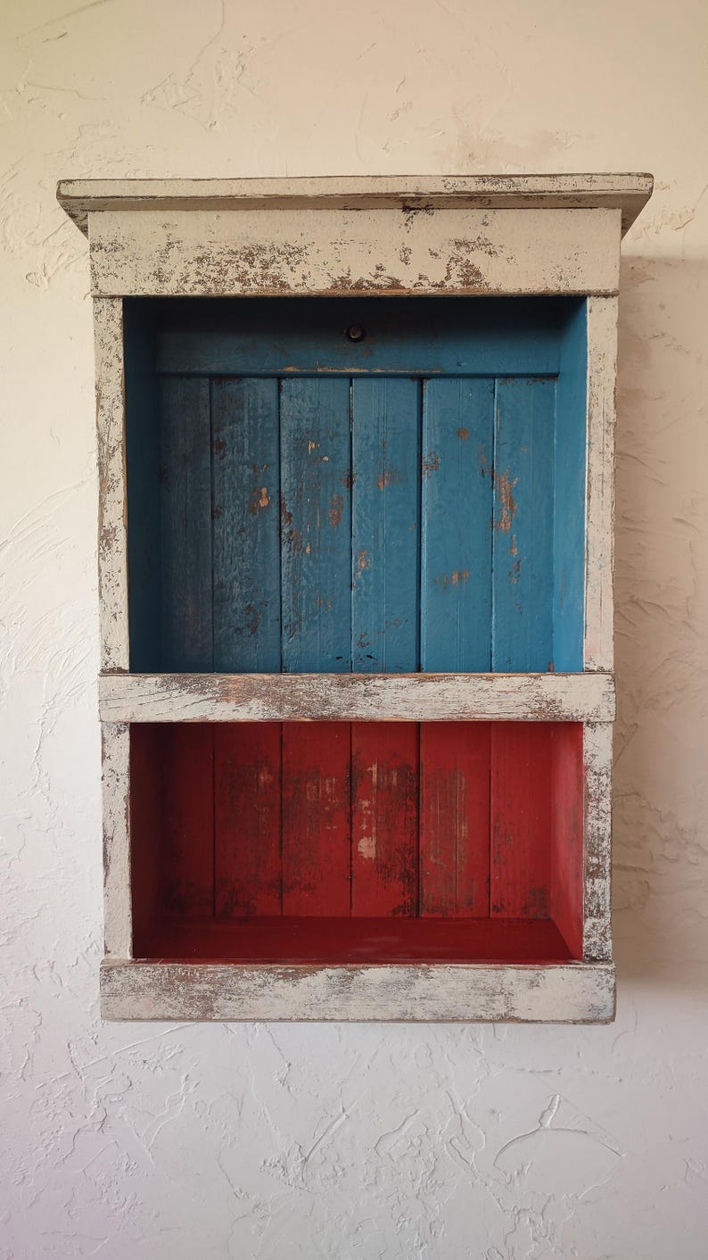 Rustic Shelf Painted in Maritime Colors as Seen Along the Eastern ...