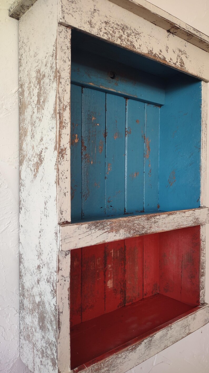 Rustic Shelf Painted in Maritime Colors as Seen Along the Eastern ...