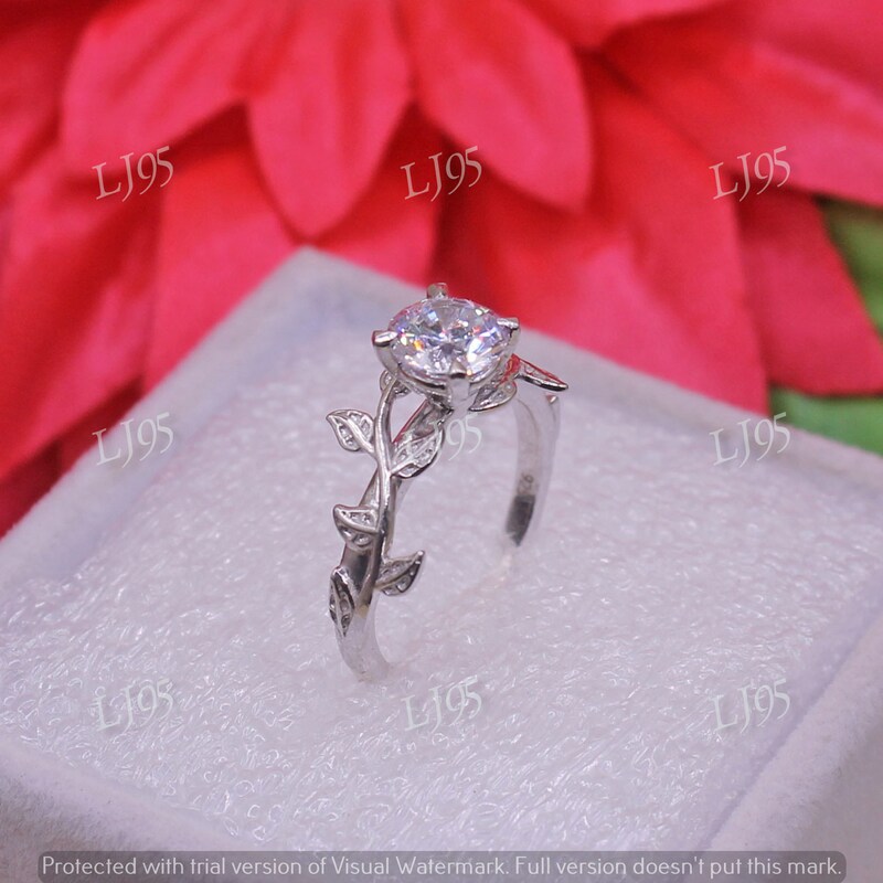 Leaf Engagement Ring - Etsy