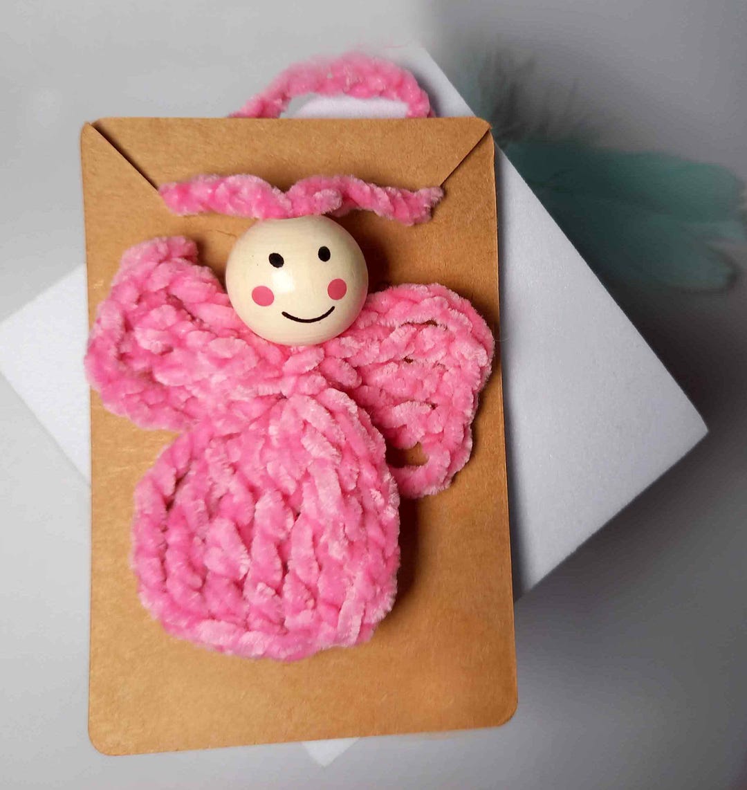 Mini Guardian Angel Crocheted From Soft Chenille Yarn in a Set With a ...