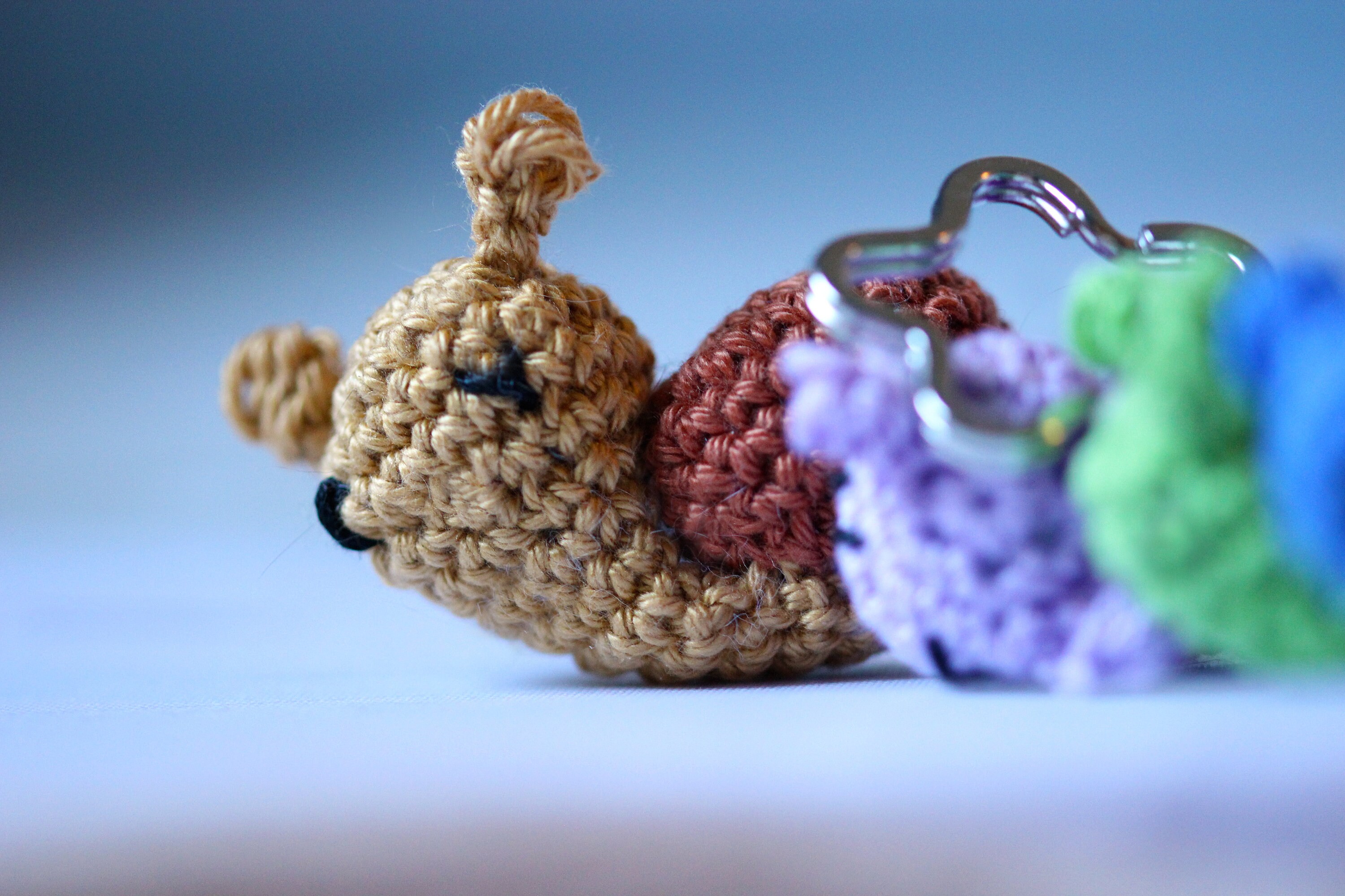 Small Snail Crocheted in Many Colors Keychain Snail - Etsy UK