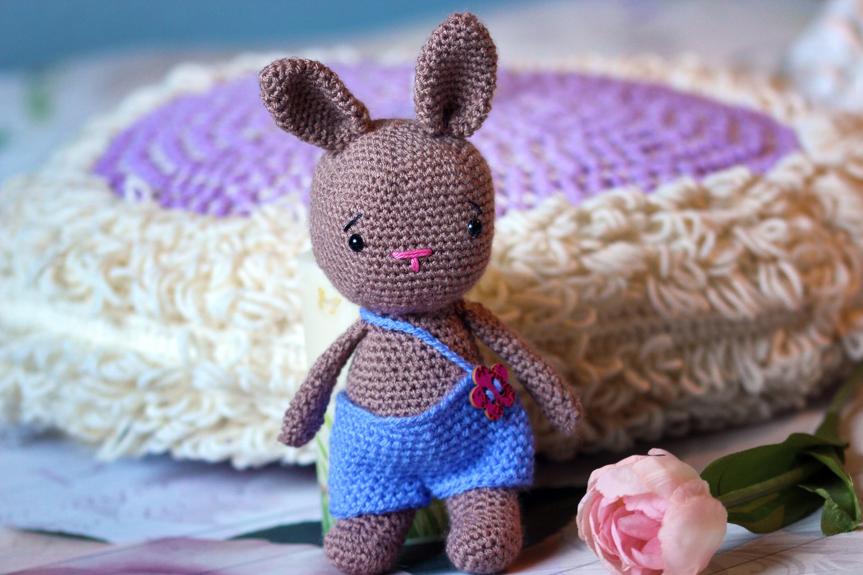 Cuddly Toy Bunny - Crocheted Bunny // Birth Gift // 1st Birthday Gift ...