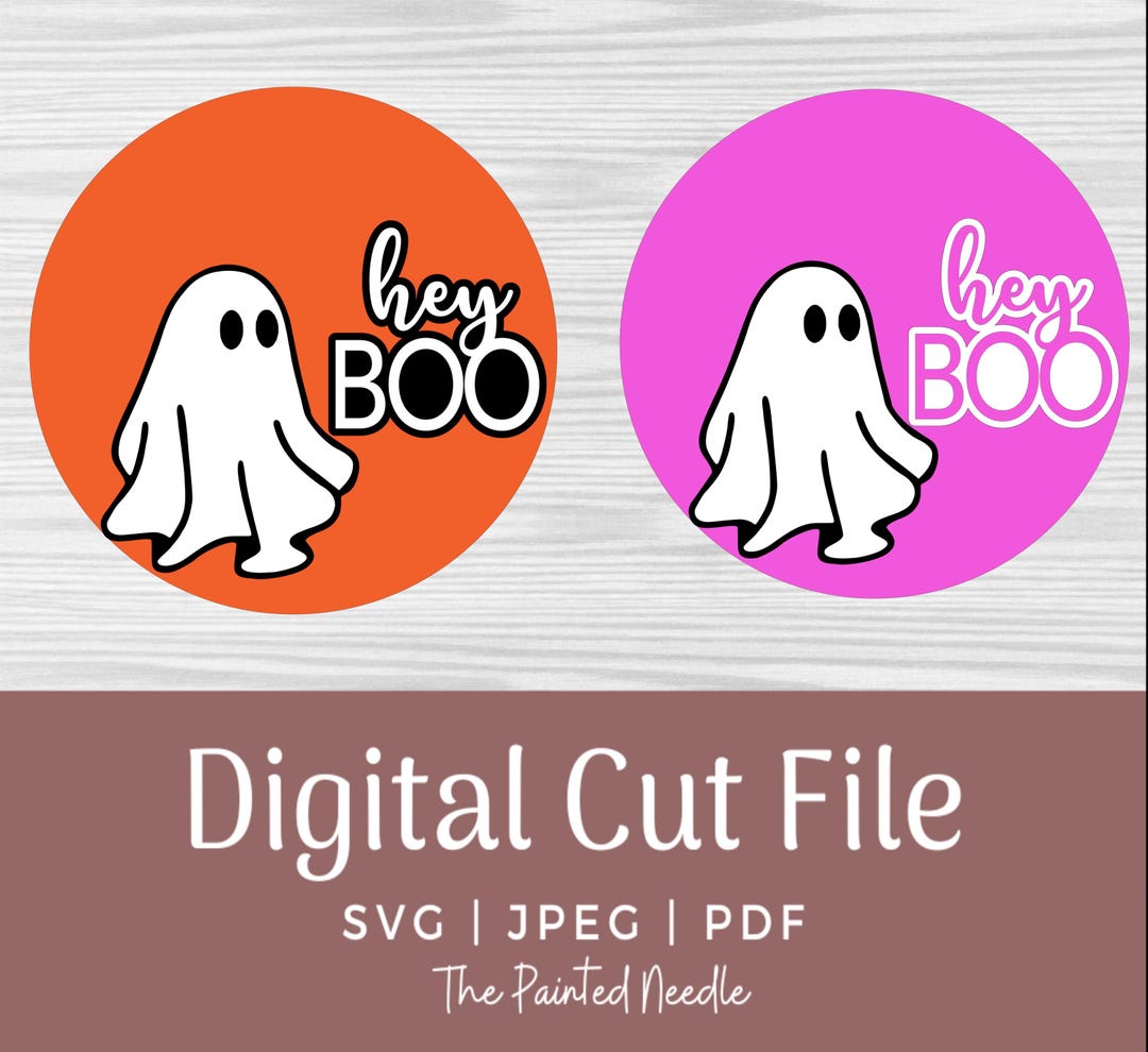 Hey Boo Ghost Door Hanger SVG, Laser Cut File (digital Download) - Etsy