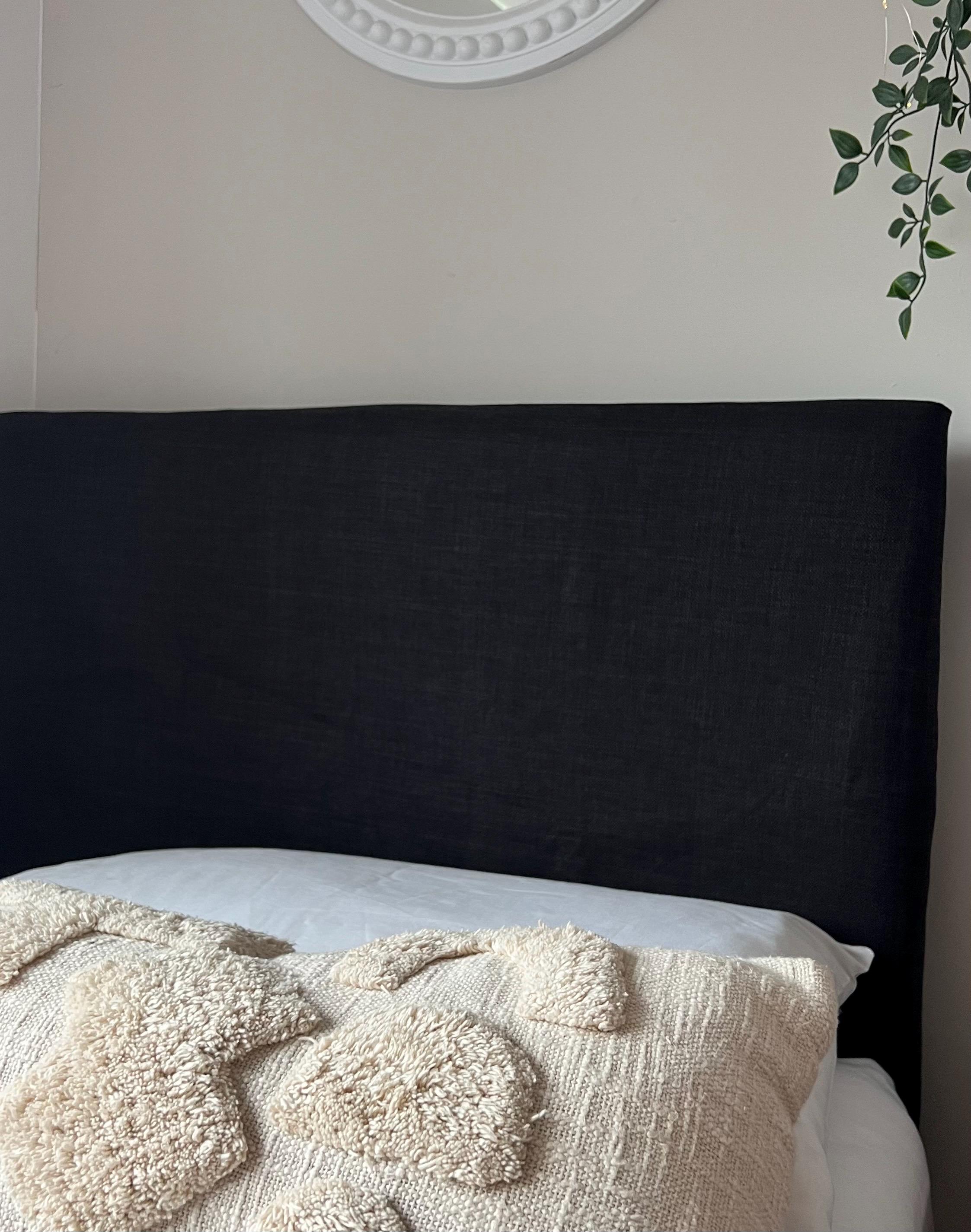 Bespoke Headboard Cover - Black Linen Style Fabric - Etsy
