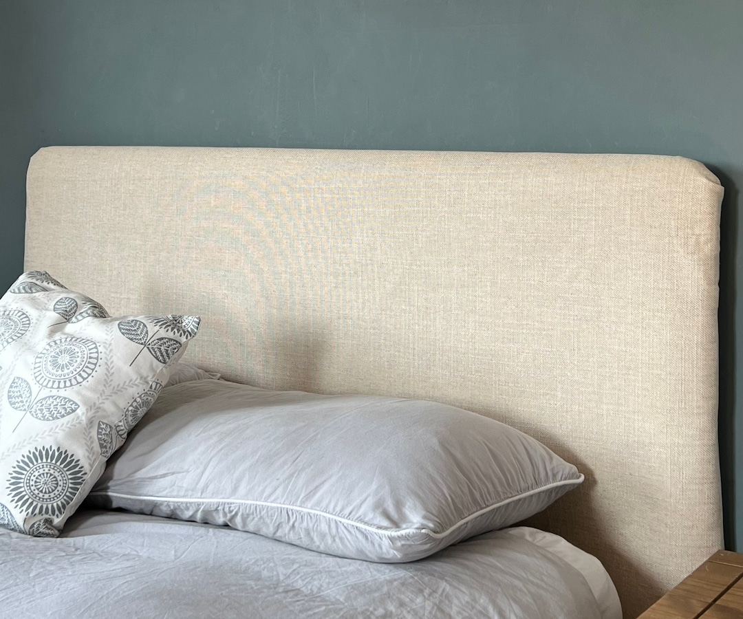 Headboard Cover Cream Textured, Custom Made to Fit Existing Headboard ...