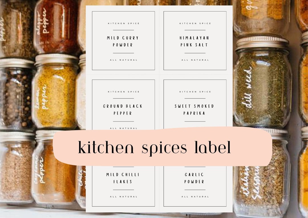 Printable Spice Label Template: Customize & Organize Your Kitchen! DIY ...