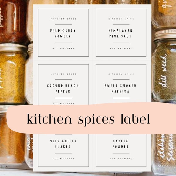 Spice Label Template - Etsy