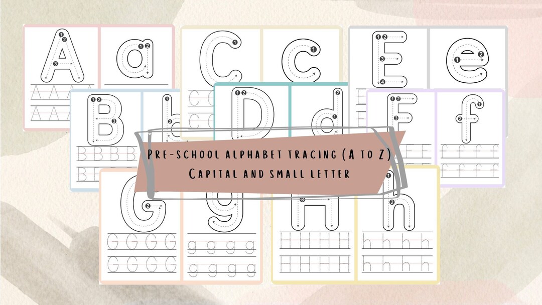 Easy Preschool Kindergarten Alphabet Tracing Worksheet | 26 Pages ...