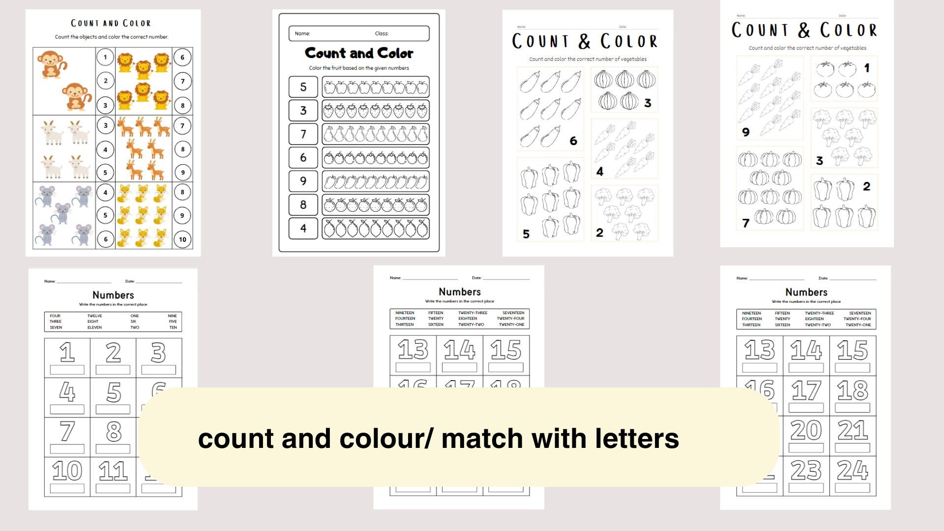 Easy Preschool Math Worksheet| Math | Counting | Addition Subtraction ...