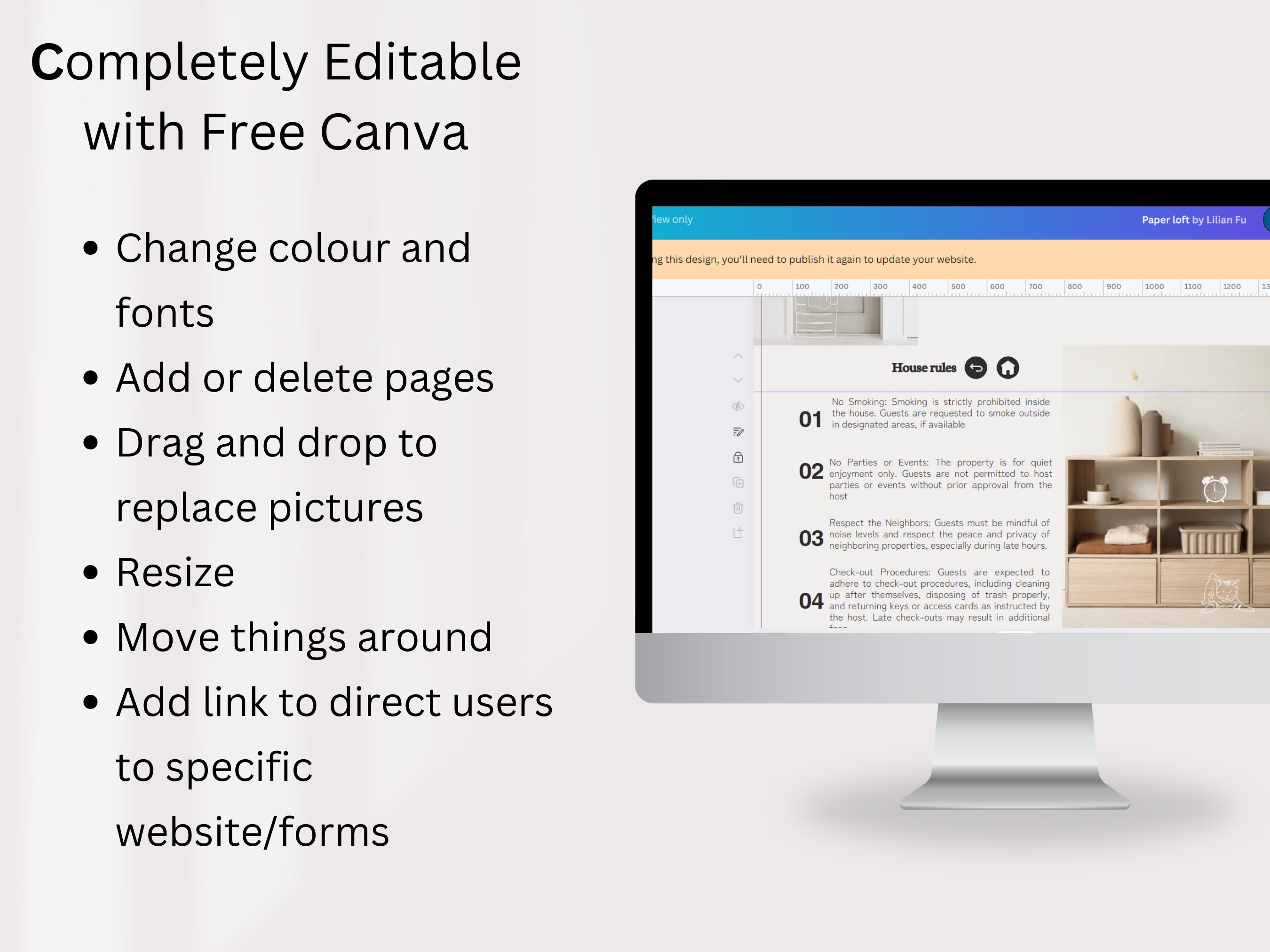 Canva Website Template for Airbnb Vrbo Digital Welcome Guide Template ...