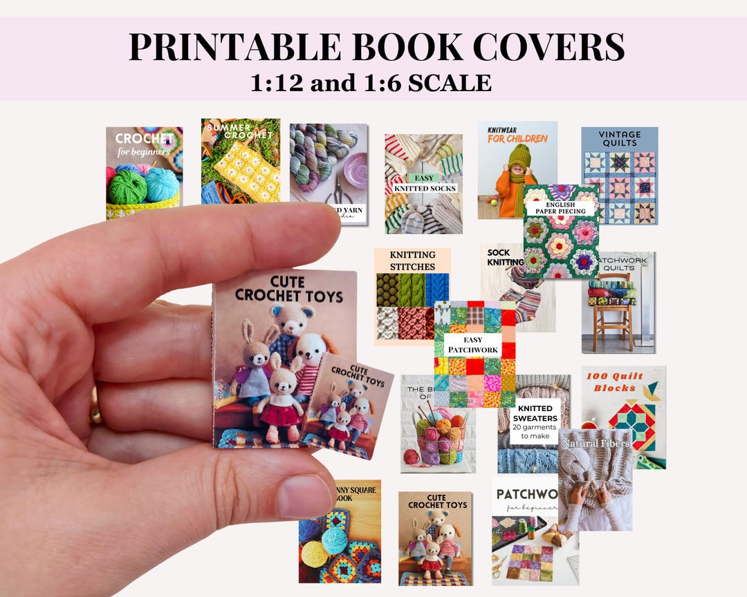 Printable Miniature Craft Book Covers, DIY Miniatures - Etsy