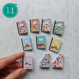 Kawaii Miniature Composition Notebooks and File Holders, Dollhouse ...