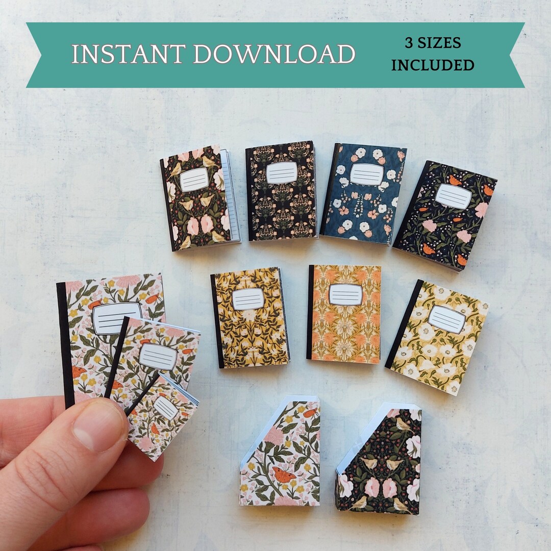Miniature Composition Notebooks and File Holders in 3 Sizes. 6th, 8th ...