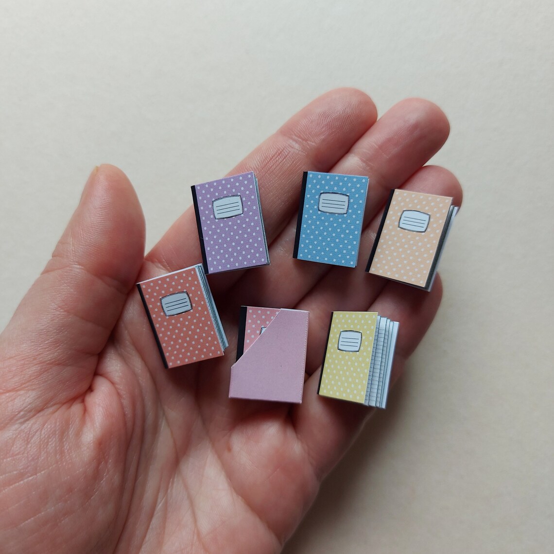 Dollhouse Miniature Notebooks and File Holders, Pastel Rainbow, 12th ...