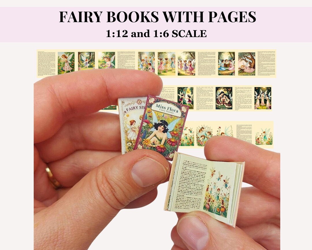 3 Printable Dollhouse Miniature Fairy Books With Pages, 12th and 6th ...