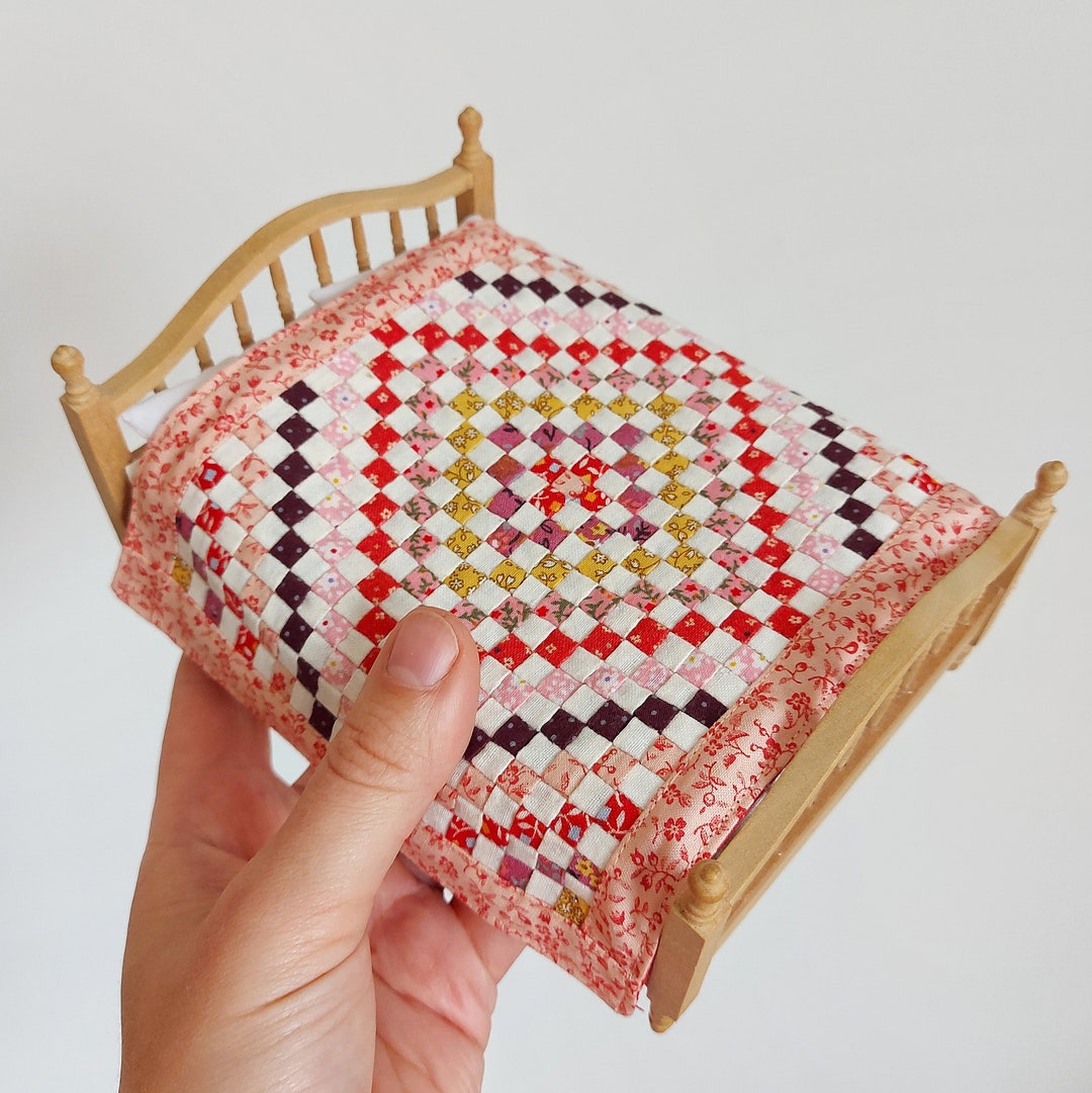 Miniature Dollhouse Quilt, 12th Scale Patchwork Bedding - Etsy