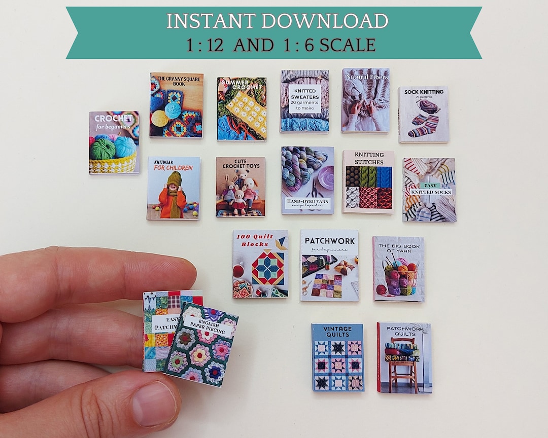 Printable Miniature Craft Book Covers, 12th and 6th Scale - Etsy