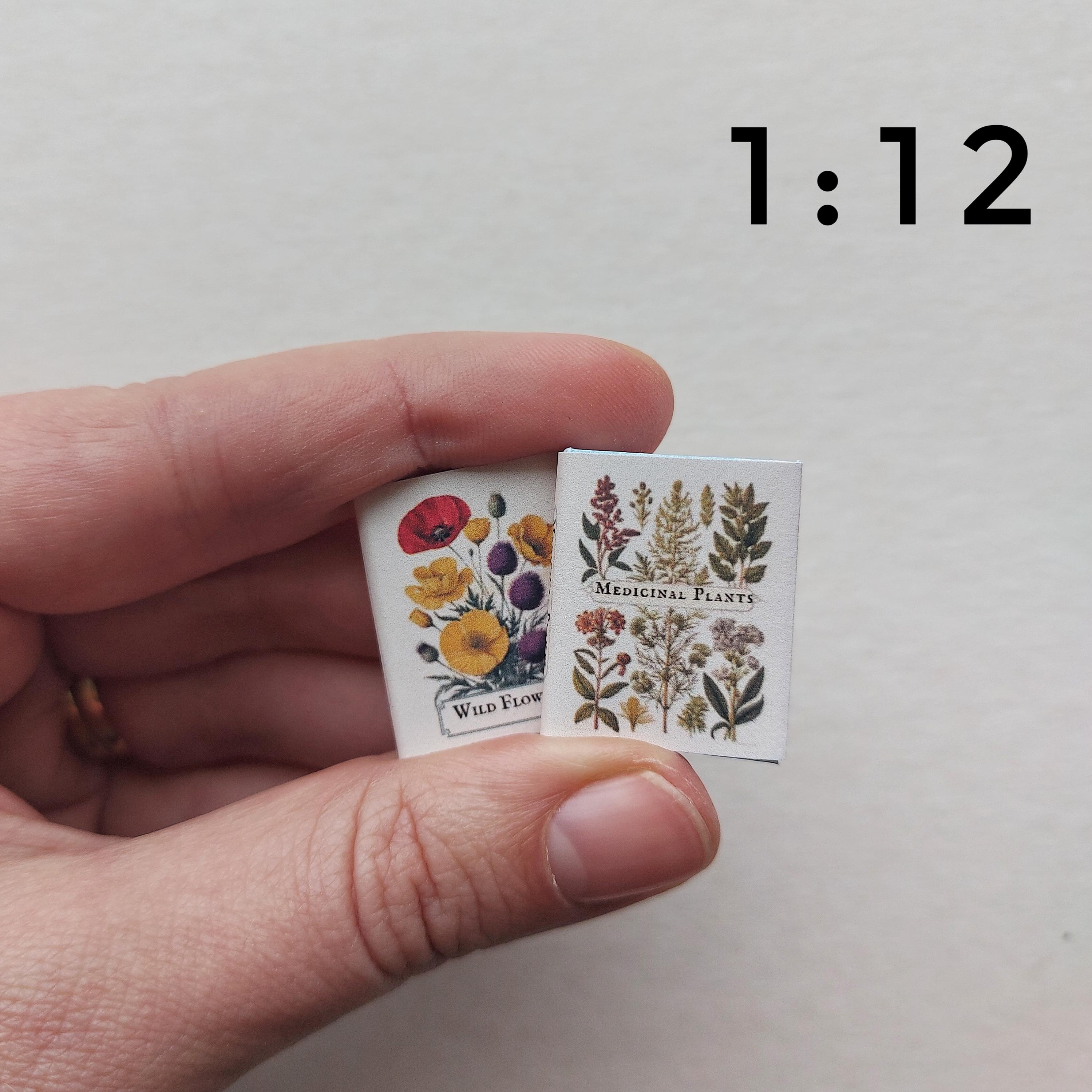 MINIATURE PLANT BOOKS With Pages, 12th and 6th Scale Dollhouse ...