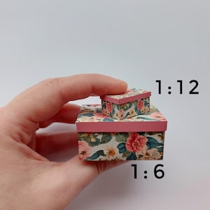 Floral Pattern Printable Dollhouse Miniature Storage Boxes, 12th and ...