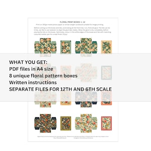 Floral Pattern Printable Dollhouse Miniature Storage Boxes, 12th and ...