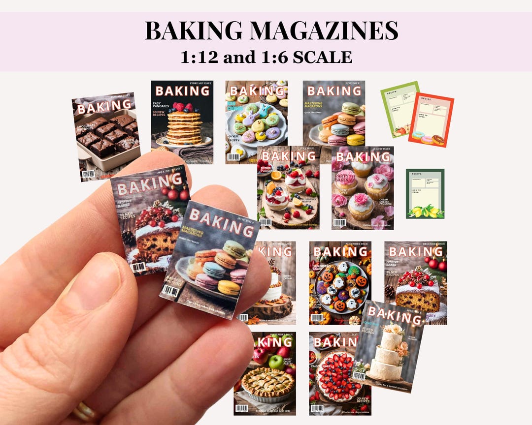 MINIATURE BAKING MAGAZINE Covers With Recipe Cards, Digital Download ...