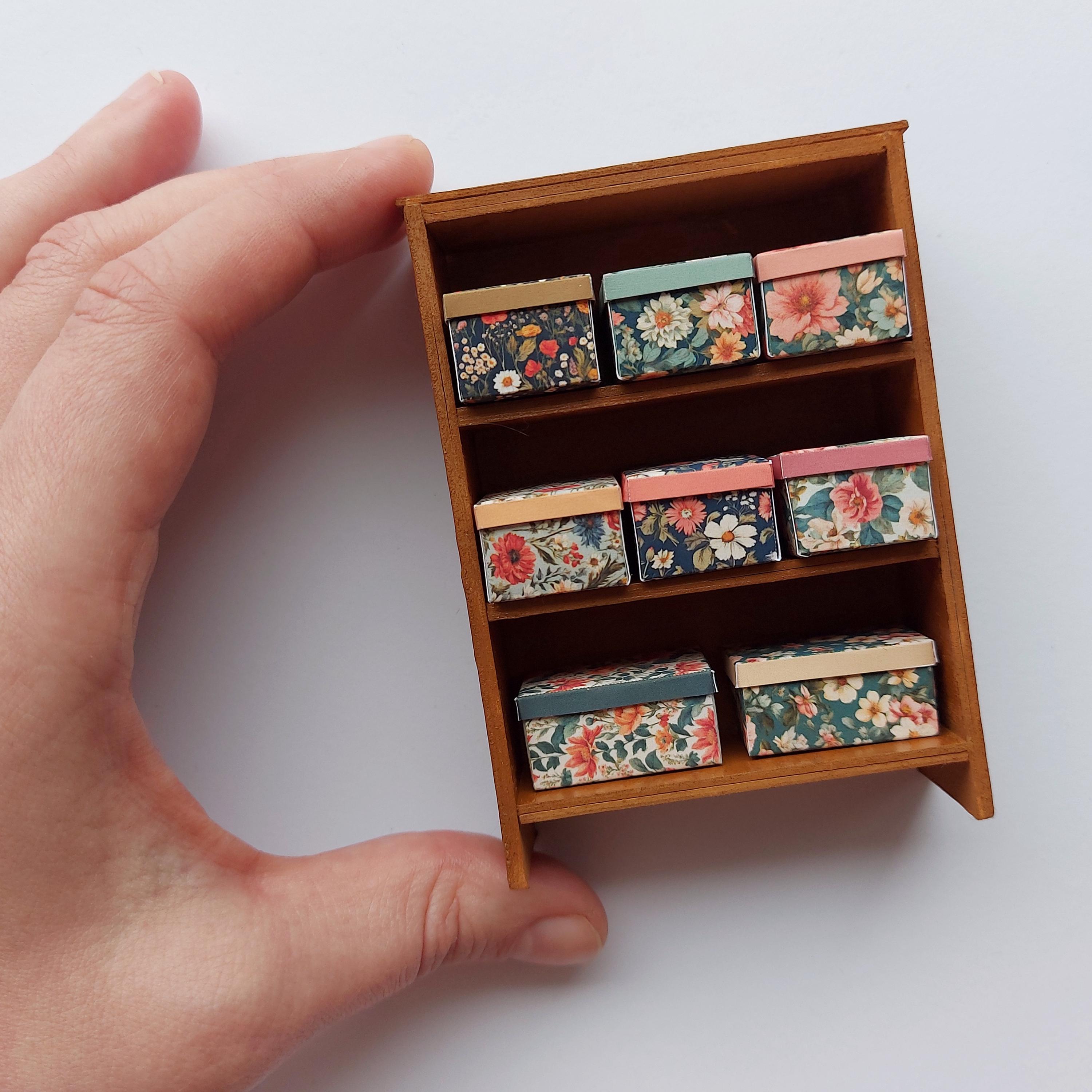 Floral Pattern Printable Dollhouse Miniature Storage Boxes, 12th and ...
